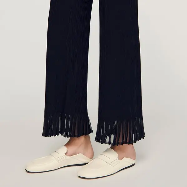 Sandro Ruffled Knit Trousers