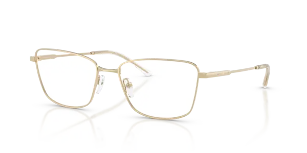 Emporio Armani Rectangle Eyeglasses Full Rim - Shiny Pale Gold