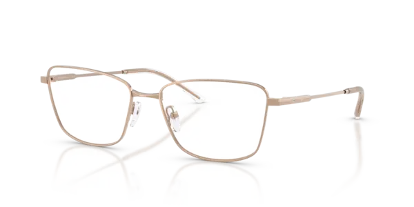 Emporio Armani Rectangle Eyeglasses Full Rim - Shiny Rose Gold