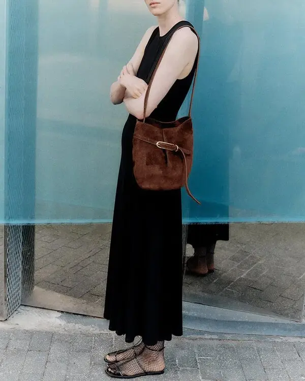 LIFFNER Belted Bucket Bag - Dark Brown