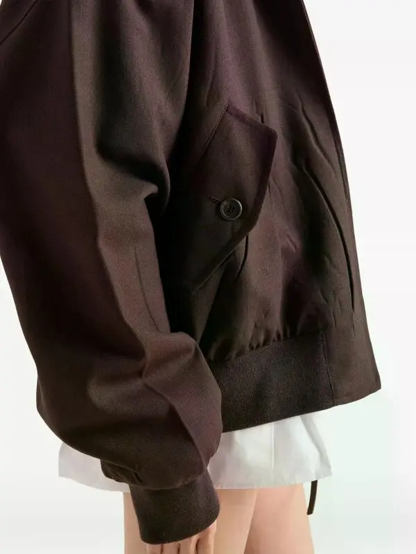 Prada Hooded Rush-stitch Jacket - Brown