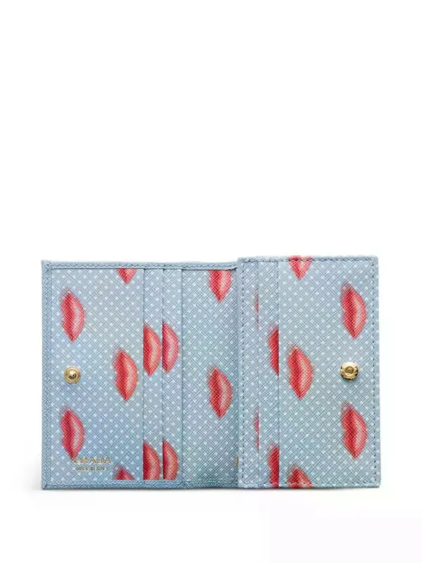 Prada Small Saffiano Leather Wallet - Blue