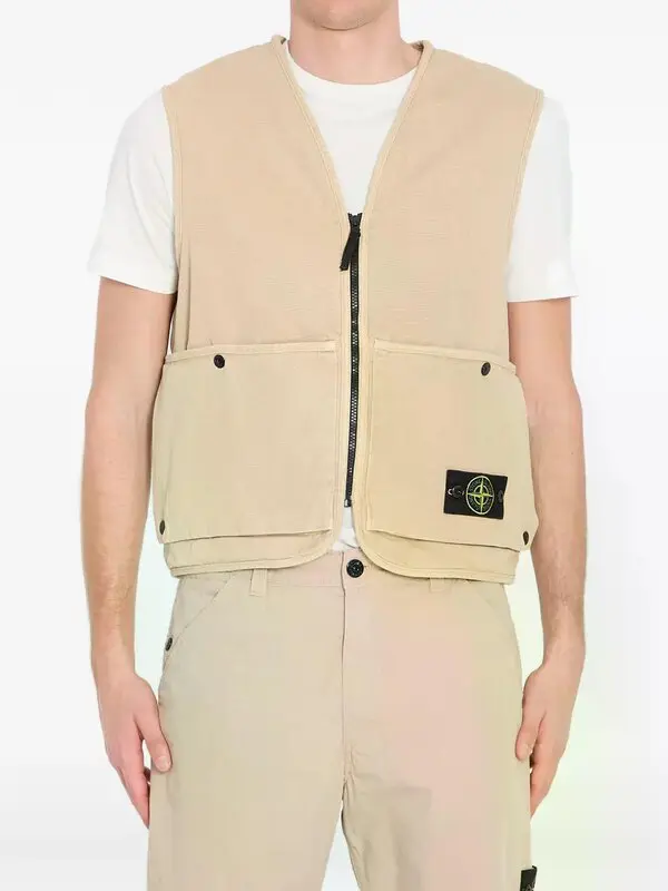 Stone Island Buttoned Oversized Vest - Neutrals