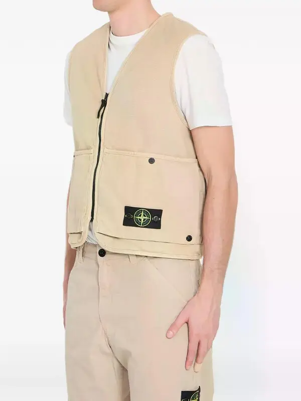 Stone Island Buttoned Oversized Vest - Neutrals