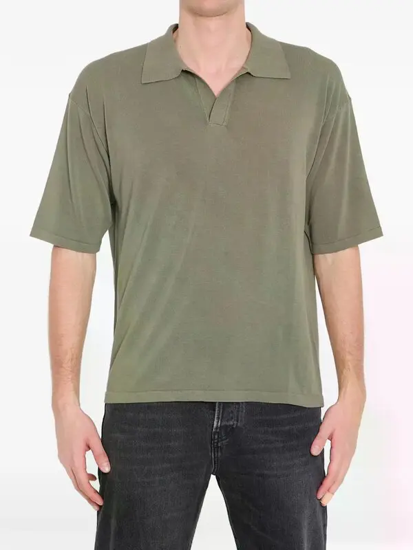 ROBERTO COLLINA Ribbed V-neck T-shirt - Green