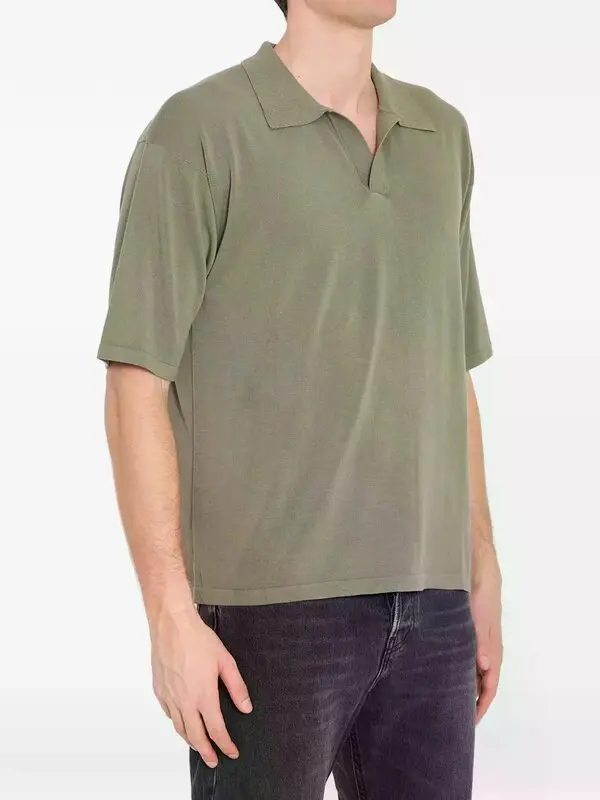 ROBERTO COLLINA Ribbed V-neck T-shirt - Green