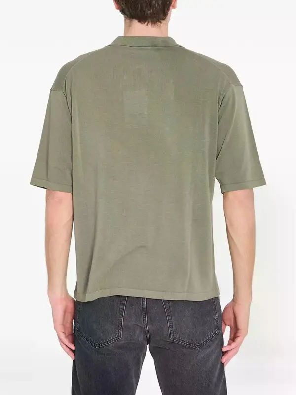 ROBERTO COLLINA Ribbed V-neck T-shirt - Green