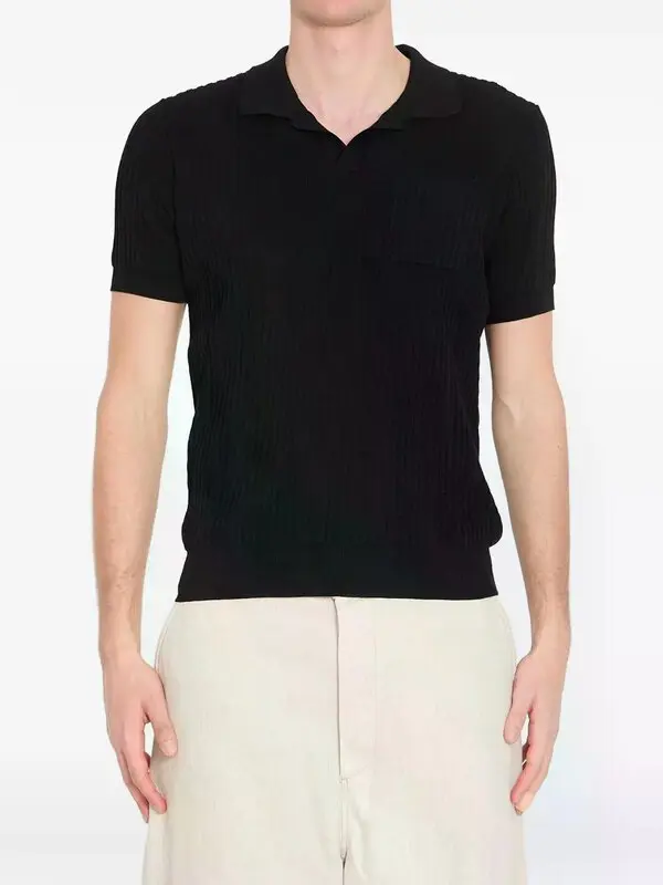 ROBERTO COLLINA Ribbed Patch Pocket T-shirt - Black