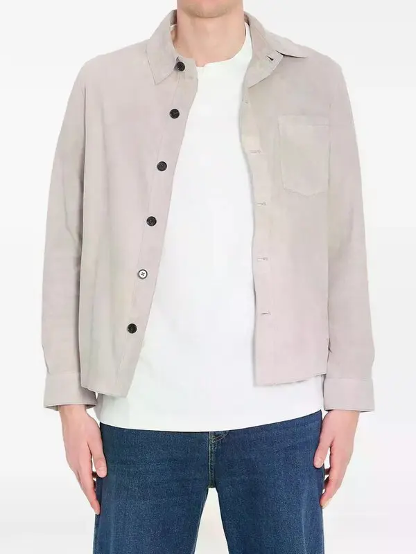 ARMA Suede Buttoned Overshirt - Neutrals