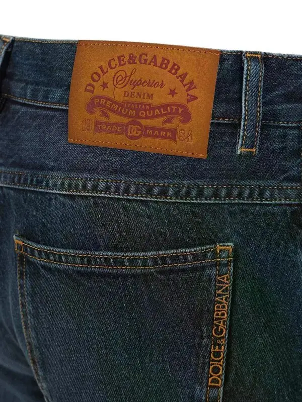 Dolce & Gabbana Metal Logo Regular Fit Denim Trousers