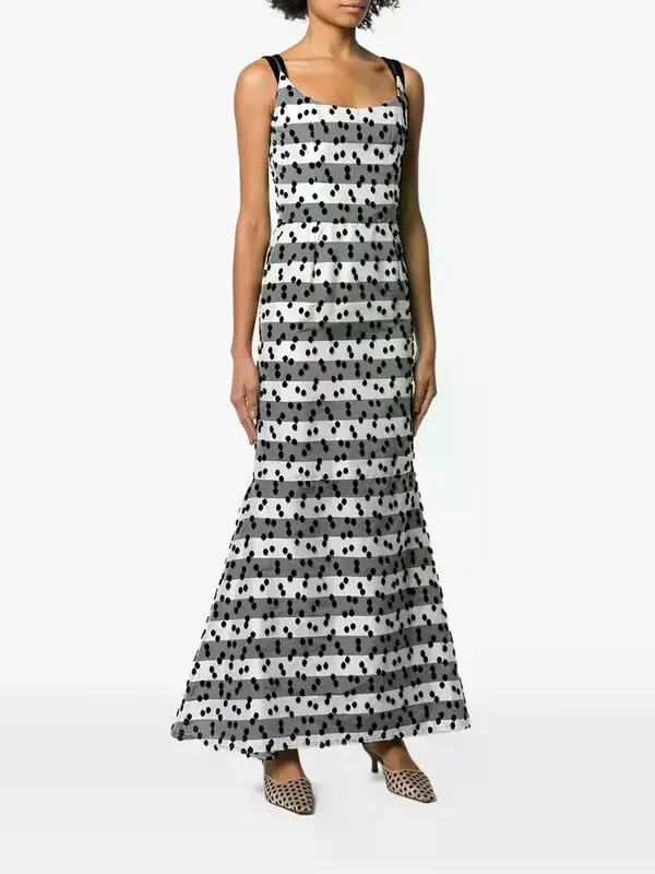 LANVIN Dot-patterned Striped Dress