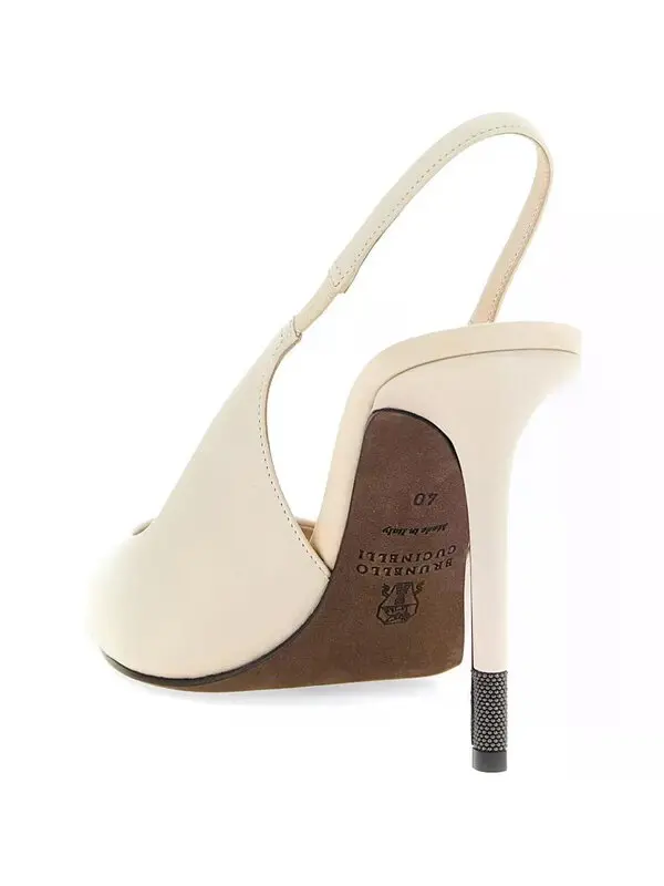 Brunello Cucinelli Pointed Monile Leather Pumps