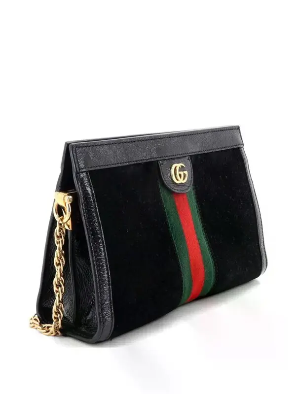 Gucci Ophidia Chain Suede Small Shoulder Bag - Black