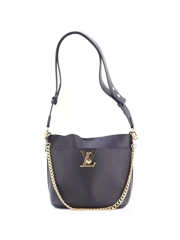 LOUIS VUITTON Lock And Walk Leather Bucket Bag