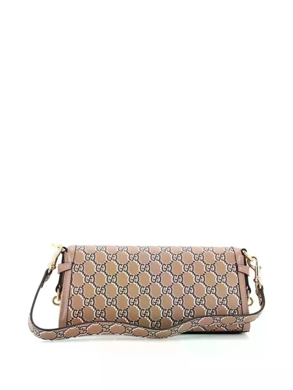 Gucci Luce Optical Gg Printed Leather Small Shoulder Bag - Brown