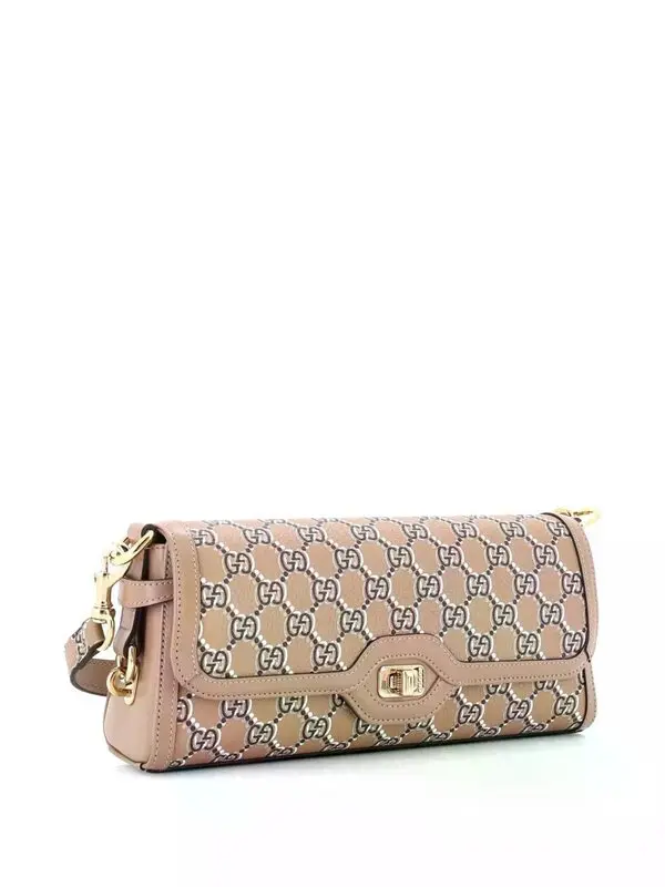 Gucci Luce Optical Gg Printed Leather Small Shoulder Bag - Brown