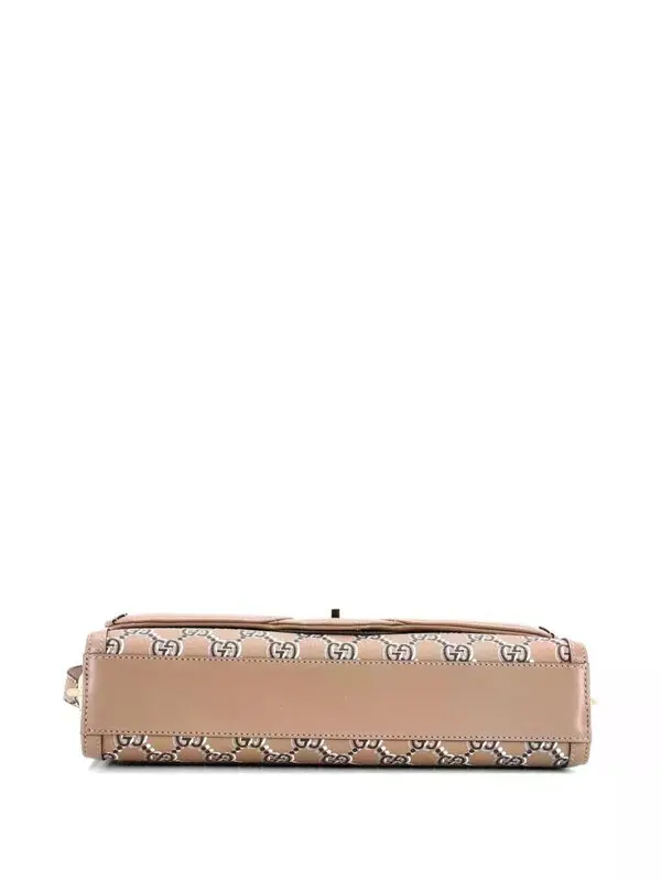 Gucci Luce Optical Gg Printed Leather Small Shoulder Bag - Brown