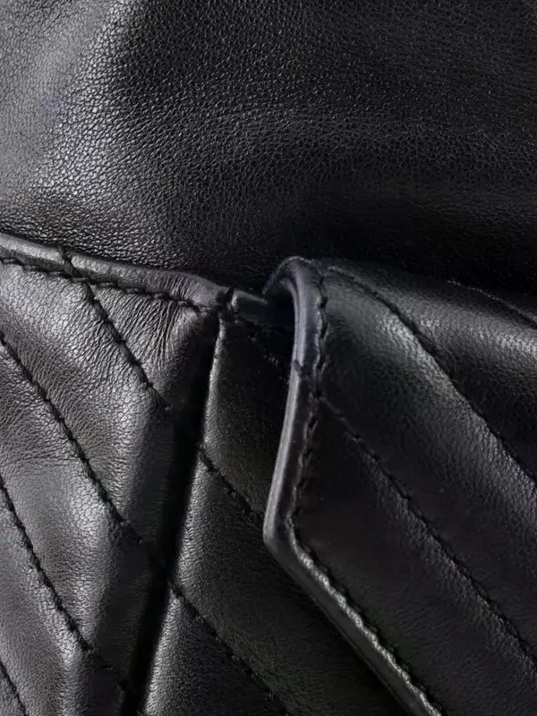 Saint Laurent Joe Matelasse Chevron Leather Mini Bucket Bag