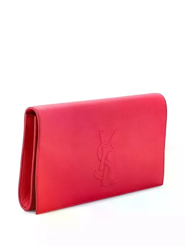 Saint Laurent Belle De Jour Leather Large Clutch Bag - Pink