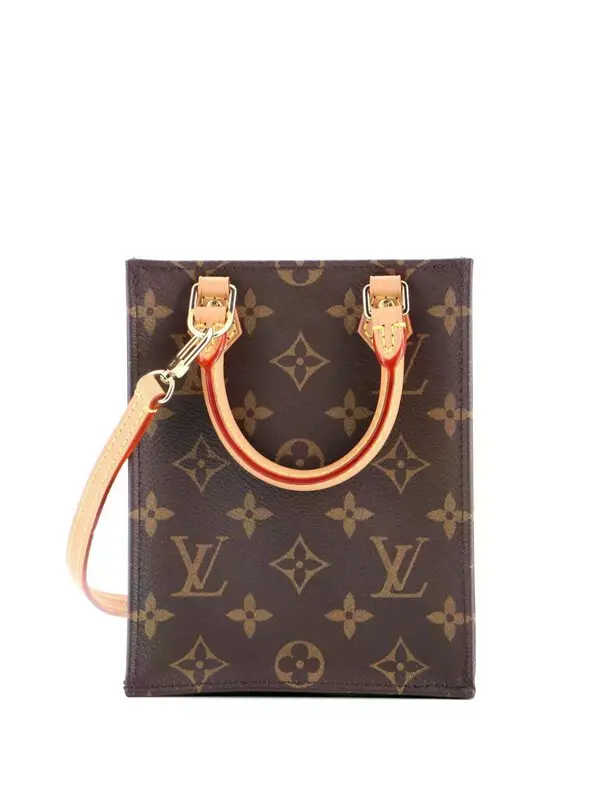 LOUIS VUITTON Petit Sac Plat Monogram Canvas Crossbody Bag