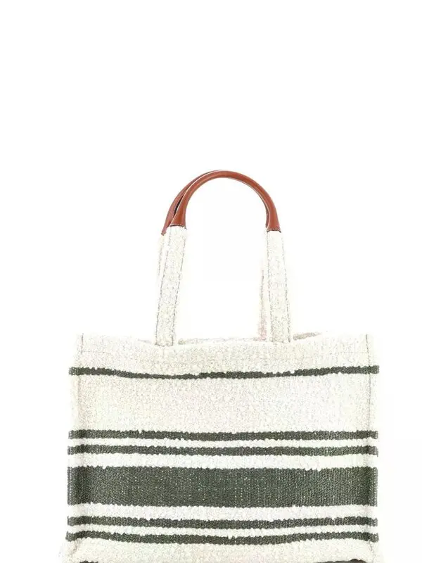 Celine Cabas Thais Striped Fabric Large Tote Bag