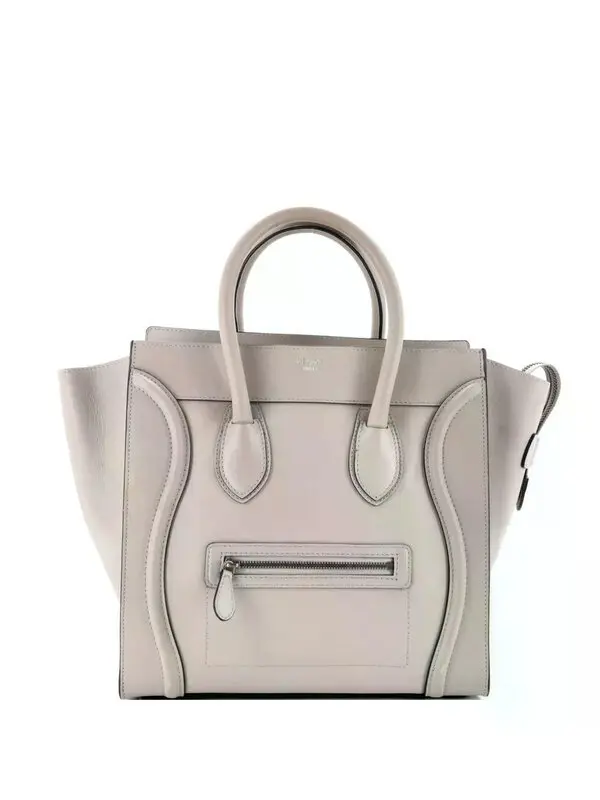 Celine Luggage Bag Smooth Leather Mini Tote Bag - Grey