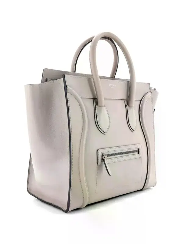 Celine Luggage Bag Smooth Leather Mini Tote Bag - Grey