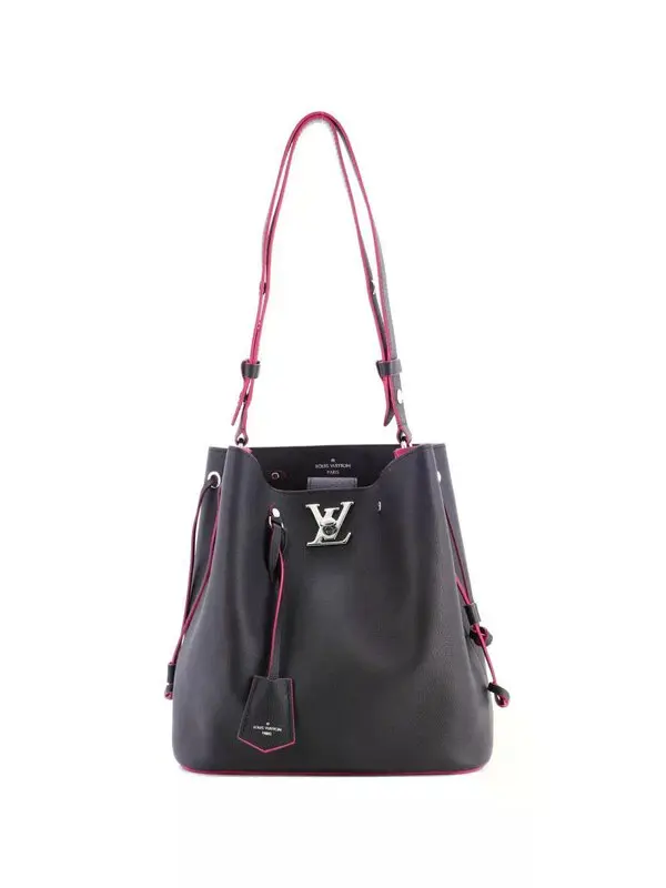LOUIS VUITTON Lockme Leather Bucket Bag - Black