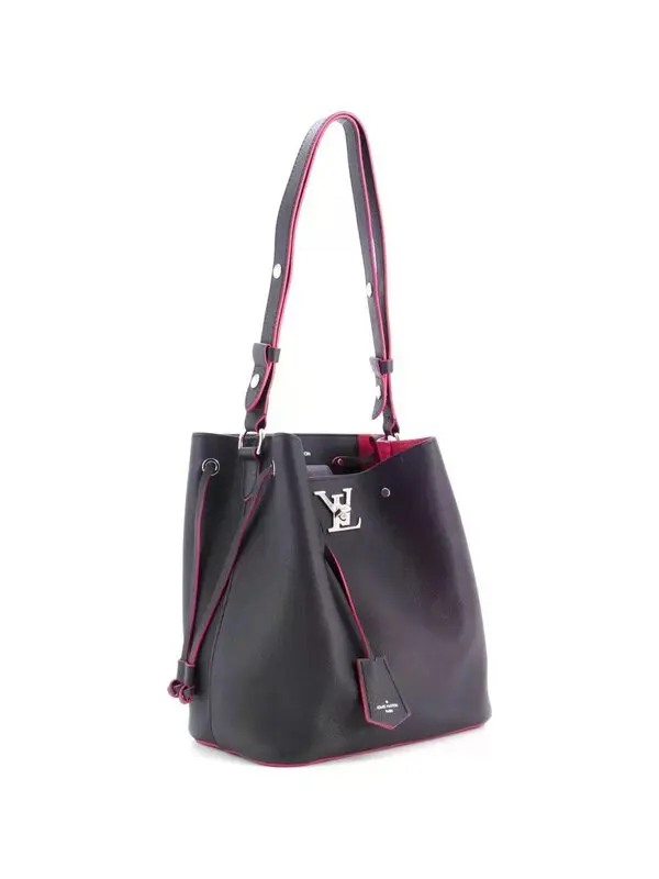 LOUIS VUITTON Lockme Leather Bucket Bag - Black