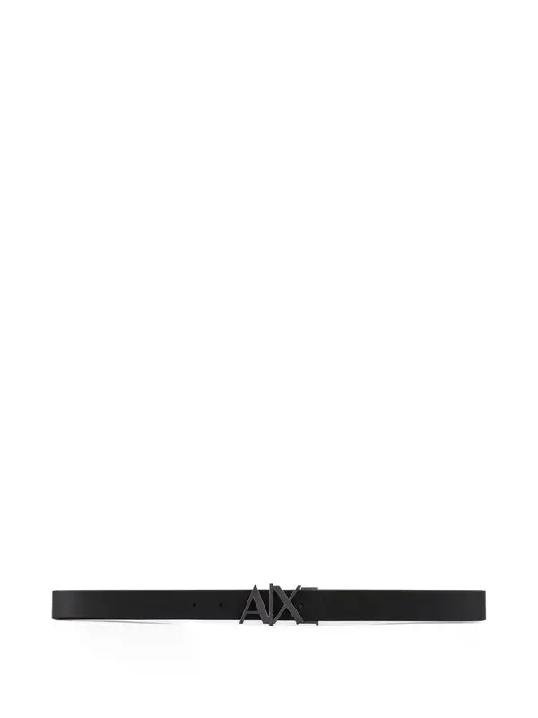 Armani Exchange Logo Buckle Leather Belt