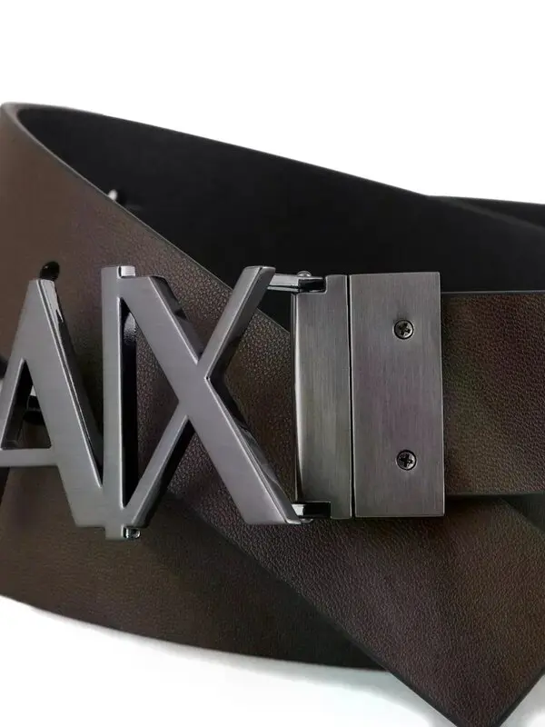 Armani Exchange Logo Buckle Leather Belt
