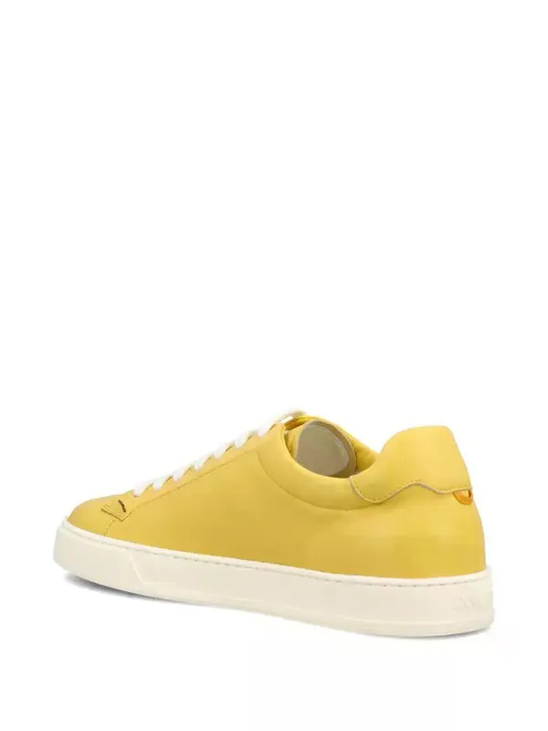 DOUCAL'S Round-toe Leather Sneakers - Yellow