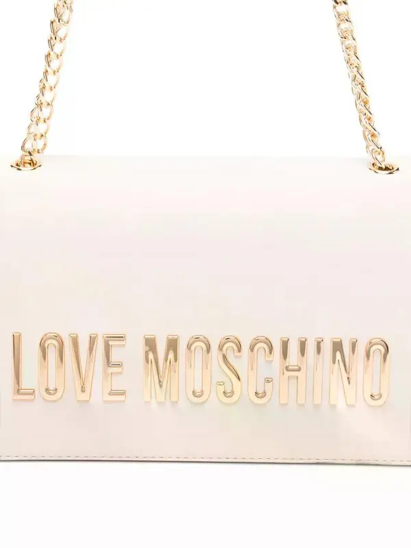 Moschino Chain Logo-detail Shoulder Bag - Neutrals