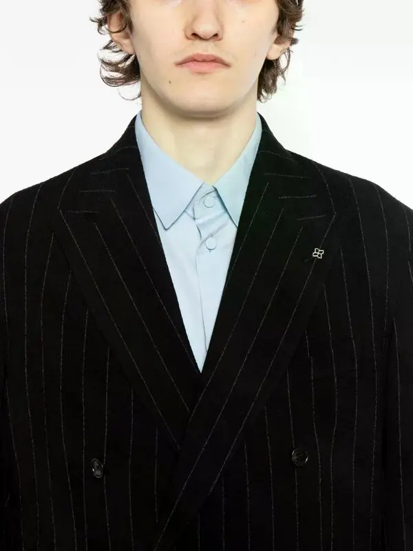 Tagliatore Pinstripe Double-breasted Suit - Black
