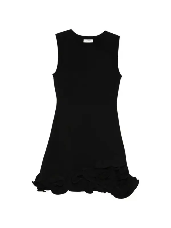 Sandro Ruffled Knit Mini Dress - Black