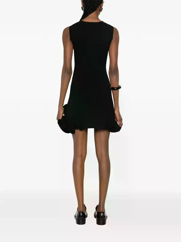 Sandro Ruffled Knit Mini Dress - Black