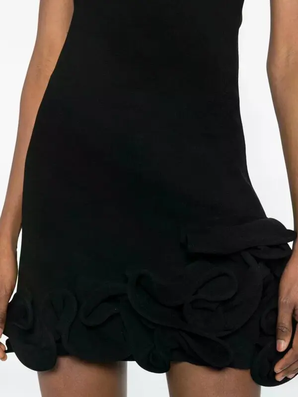 Sandro Ruffled Knit Mini Dress - Black