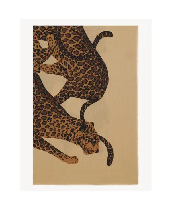 Saint Laurent Leopard Stole Scarf