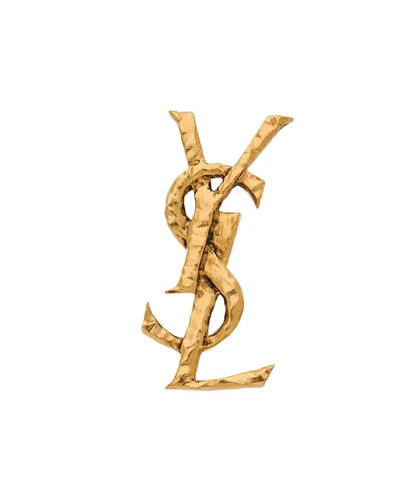 Saint Laurent Cassandre Earring - Brass Gold