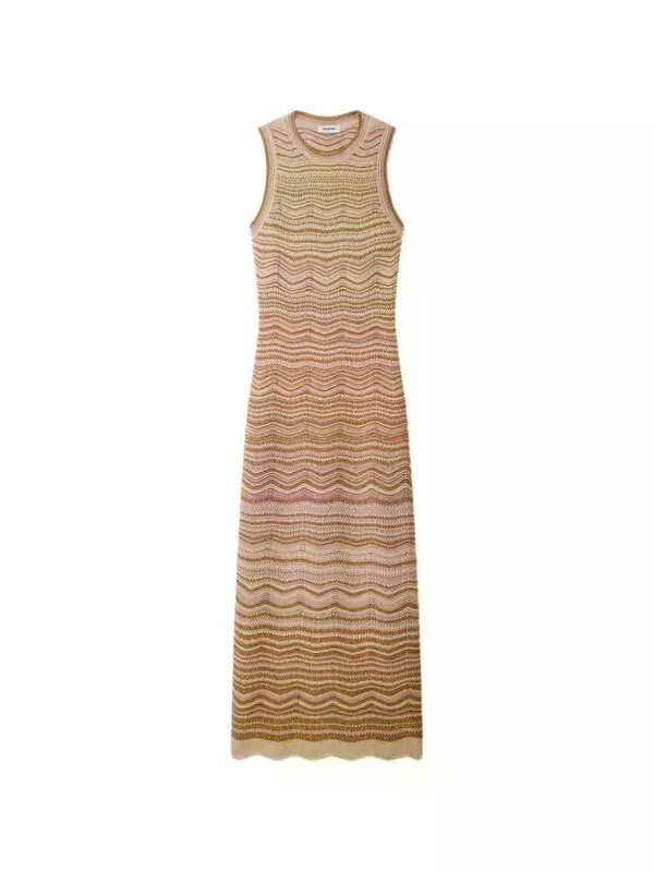 Sandro Sleeveless Ombré Knit Midi Dress - Neutrals