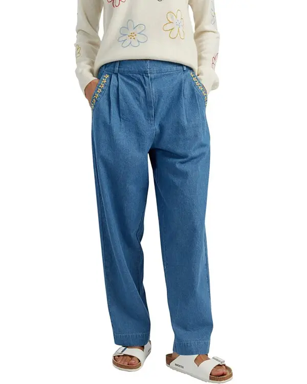 Chinti & Parker Linen Blend Gingham Trousers