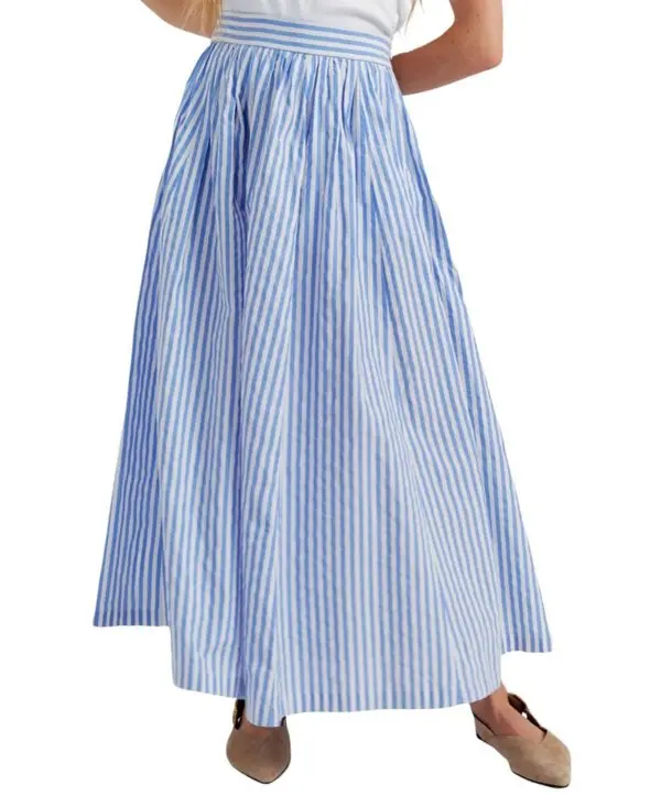 Chinti & Parker Cotton Oxford Stripe Skirt