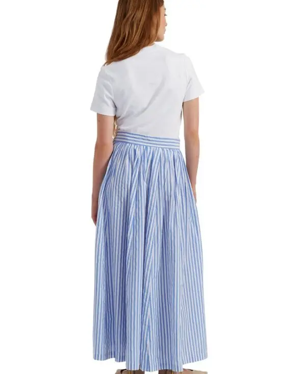 Chinti & Parker Cotton Oxford Stripe Skirt