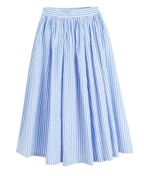 Chinti & Parker Cotton Oxford Stripe Skirt