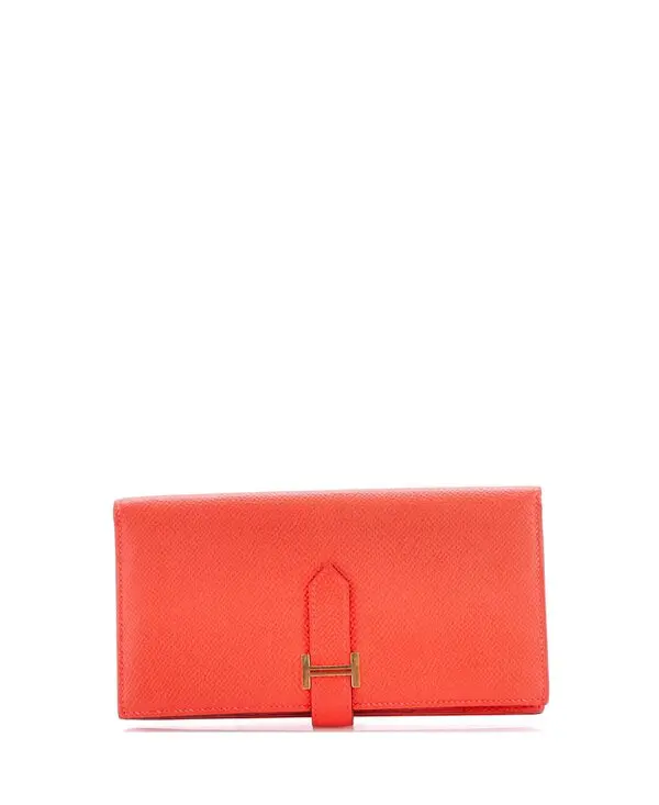 Hermès Long Bearn Wallet Epsom - Red