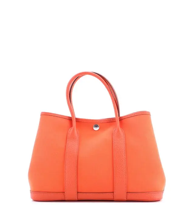 Hermès 30 Garden Party Tote Toile And Leather - Orange