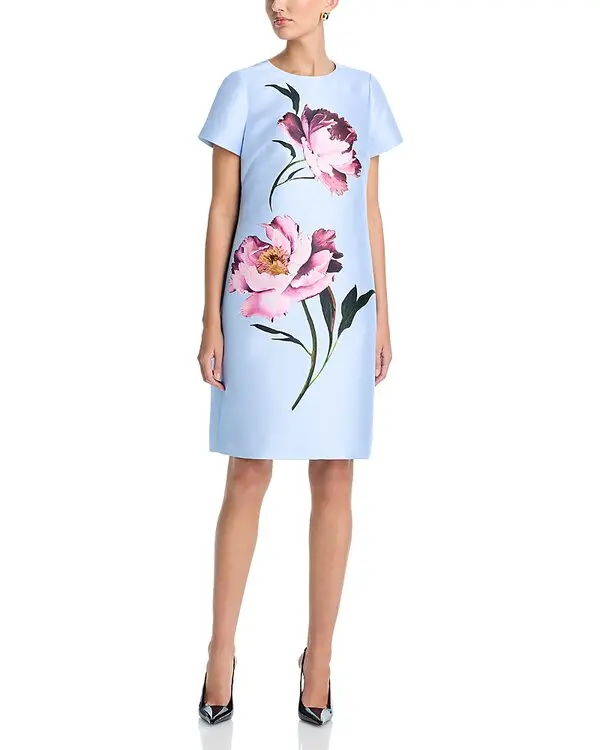 Rickie Freeman For Teri Jon Faille Floral Dress