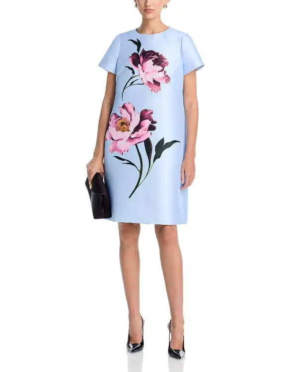 Rickie Freeman For Teri Jon Faille Floral Dress