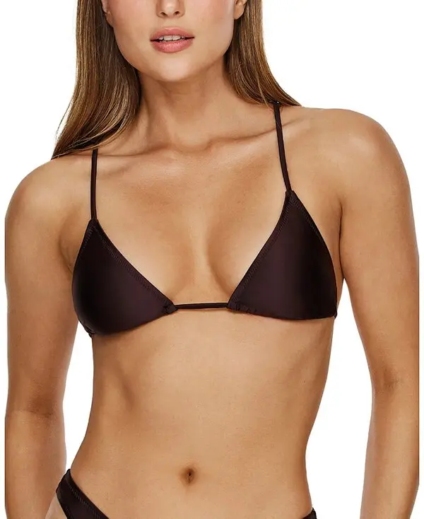 GOTTEX Satin Touch Triangle Bikini Top - Brown