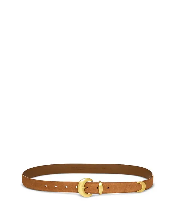Madewell Lucie Domed Buckle Suede Belt - Dried Acorn